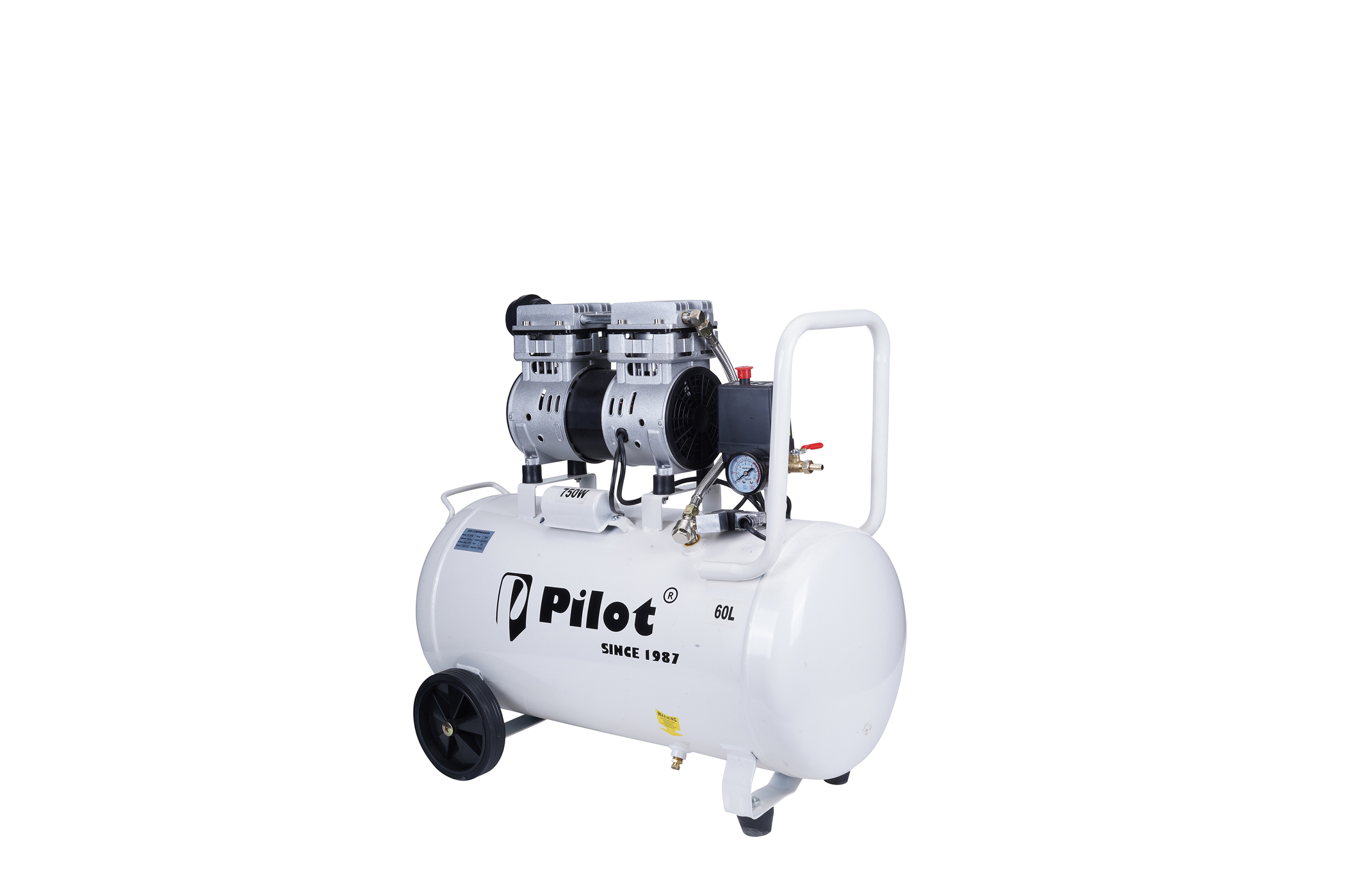 Oil-Free Silent Air Compressor 60L 750W | PL-OF60 — Pilot Tools